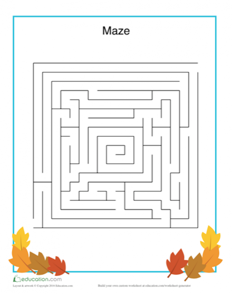 Fall into Fun with an Autumn Word Search and Maze Worksheet